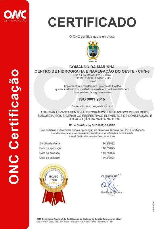 Centro de Hidrografia e Navegação do Oeste recebe Recomendação para ...